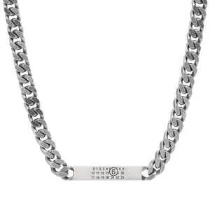 MAISON MARGIELA Id Tag Curb Necklace - Brunito