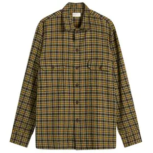 Universal Works Bang Check Utility Overshirt - Brown