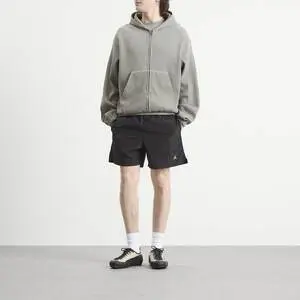 ROA Bee Sun Faded Organic Waffle Zip Up Hoodie - Grey