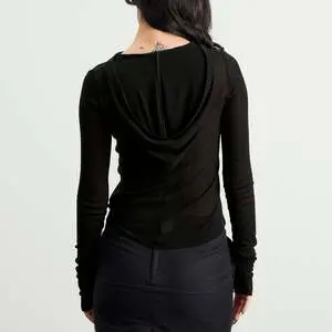 Rick Owens Long Sleeve Hooded Top