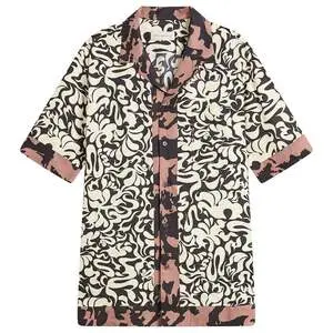 Dries Van Noten Squiggle Border Print Shirt - Black