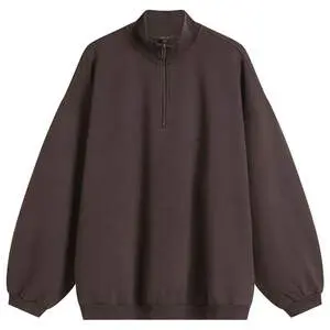 SKIMS Boyfriend Fleece Slouchy Turtleneck Pullover Sweatshirt - Espresso