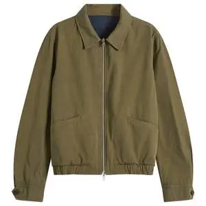 DRAKE'S Reversible Blouson Jacket - Olive/blue