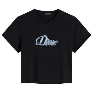 DIME Cursive Denim T-shirt - Black