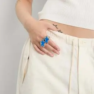 TWOJEYS Blue Melted Stars Knuckle Ring Exclusive