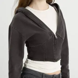 Good American Jeanius Zip Up Hoodie