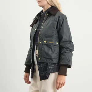 Barbour Cropped Beadnell Wax Jacket - Sage/ancient