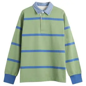 Gramicci Langdon Rugby Shirt - Olive/blue