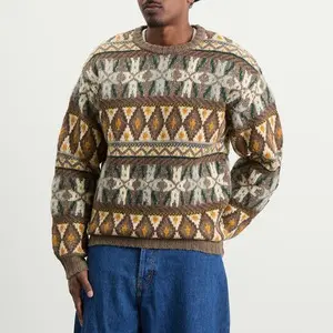 BEAMS Fair Isle Crew Neck Jumper