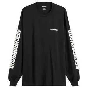 NEIGHBORHOOD Ls-1 Distorted Logo Long Sleeve T-shirt - Black
