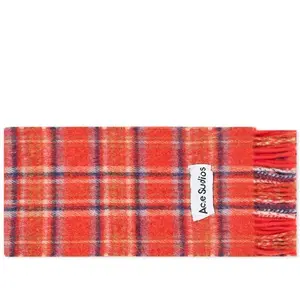 Acne Studios Veny Tartan Scarf - Red