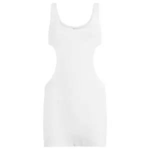 SKIMS Cotton Jersey Cut-out Mini Dress - Marble