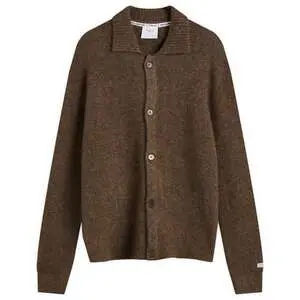 PERCIVAL Archive Soft Knitted Collared Cardigan - Espresso