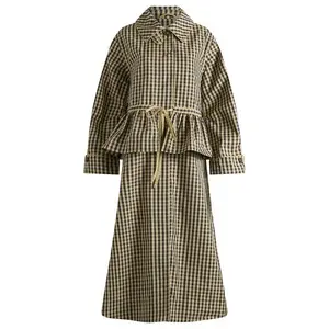 DAMSON MADDER Myrtle Trench Coat Jacket - Navy