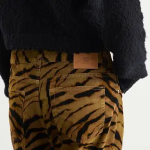 GANNI Printed Flock Denim Baggy Jeans