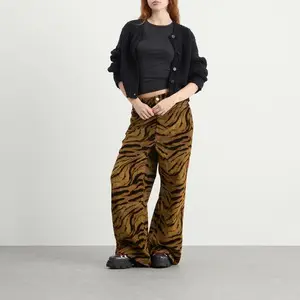 GANNI Printed Flock Denim Baggy Jeans