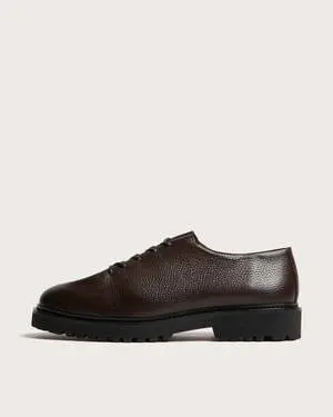 JACQUES SOLOVIERE Edouard Lug Grain Derbie Shoes - Ebano Brown