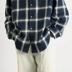 Acne Studios Setar Long Sleeve Flannel Shadow Check Shirt