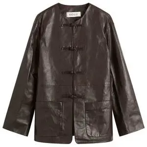 RÓHE Mandarin Leather Jacket