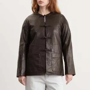 RÓHE Mandarin Leather Jacket
