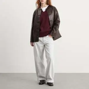 RÓHE Mandarin Leather Jacket