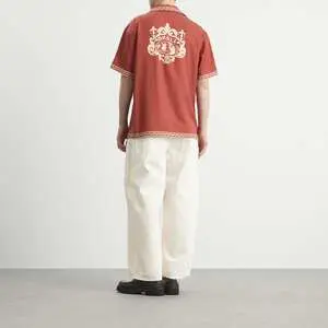 Drole De Monsieur Embroidered Bowling Shirt