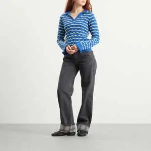 DAMSON MADDER Silvia Cotton Merino Blend Polo Jumper