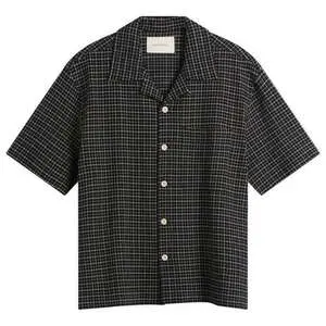 CAFÉ MOUNTAIN Loose Check Vacation Shirt - Black