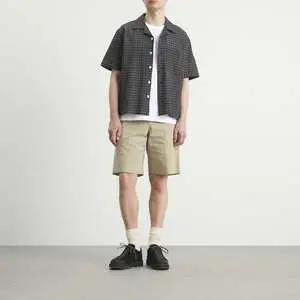 CAFÉ MOUNTAIN Loose Check Vacation Shirt