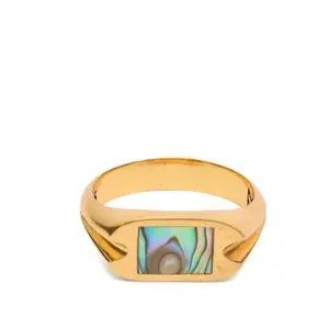 MAPLE Danny Signet Ring - Gold/abalone