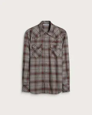 Acne Studios Surrow Check Flannel Long Sleeve Shirt - Multi Grey