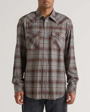 Acne Studios Surrow Check Flannel Long Sleeve Shirt