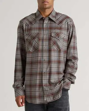 Acne Studios Surrow Check Flannel Long Sleeve Shirt