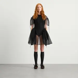 Simone Rocha Mini Puff Sleeve Cord Hip Dress