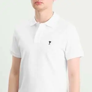 AMI Paris Contrasted De Coeur Polo Shirt
