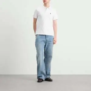 AMI Paris Contrasted De Coeur Polo Shirt