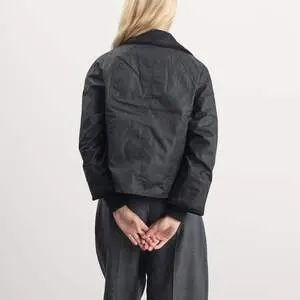 Barbour Cropped Beadnell Wax Jacket - Black/classic