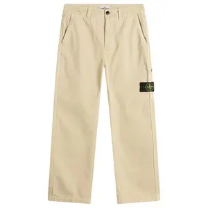 Stone Island Panama Cotton Old Effect Work Pants - Desert