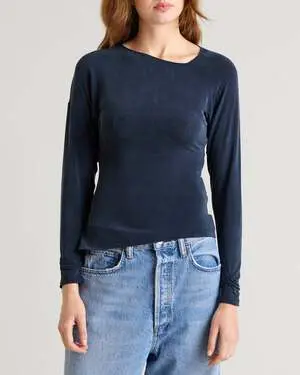PEACHY DEN Cupro Balloon Sleeve Top