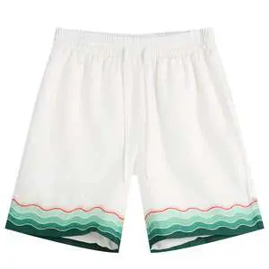 Casablanca Silk Twill Montagne Drawstring Shorts - White