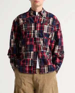 FRIZMWORKS Madras Patchwork Relaxed Shirt