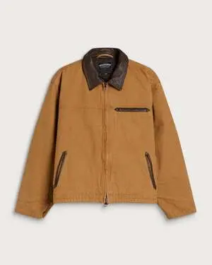 FRIZMWORKS Heavy Canvas Destroyed Work Jacket - Tan