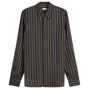 Dries Van Noten Stripe Cupro Shirt - Navy