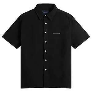 THISISNEVERTHAT Washed Denim Shorts Sleeve Shirt - Black