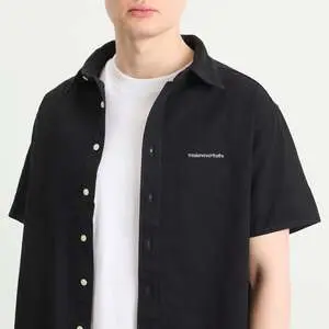 THISISNEVERTHAT Washed Denim Shorts Sleeve Shirt