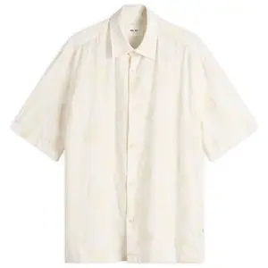 Nn07 Freddy Jacquard Shell Shorts Sleeve Shirt - Ivory