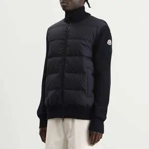 Moncler Hybrid Padded Front Wool Zip Jacket
