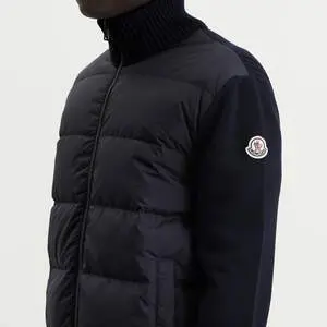 Moncler Hybrid Padded Front Wool Zip Jacket