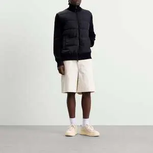 Moncler Hybrid Padded Front Wool Zip Jacket