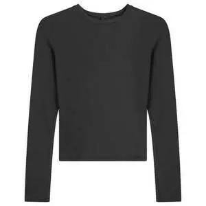 SKIMS Cotton Jersey Long Sleeve T-shirt - Soot
